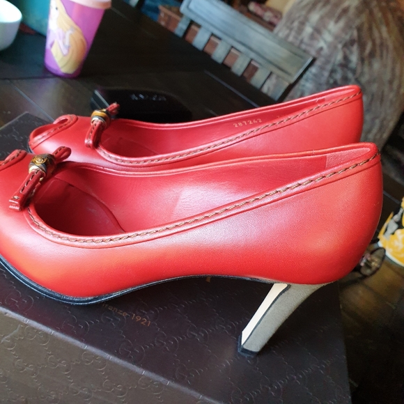 Gucci | Shoes | Gucci Heels In Red | Poshmark